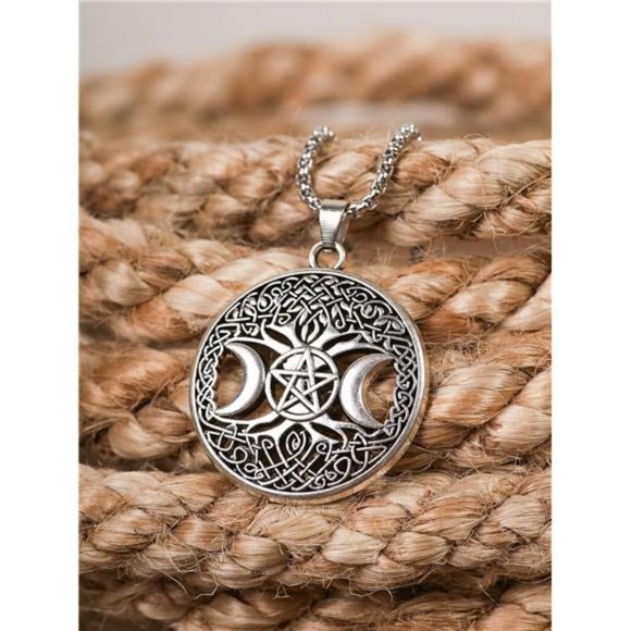 Jewelry | Wiccan Antique Tree Of Life Pentacle Pentagram Medallion ...